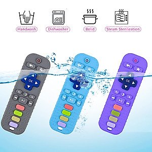 2 PCS Baby Remote Control Toy Remote Teether for Baby Teething Toys Soft Silicone Baby Teething Chew Toy for Babies Soft-Textured Teether, Baby Chew Toys Sensory Toys (2 Rmote)