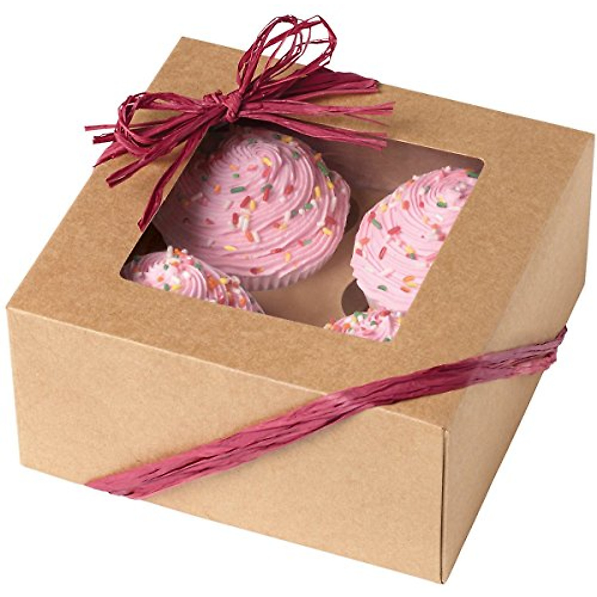 Wilton Kraft 4 Cavity Cupcake Boxes, 3 Count, Cupcake 4-Cavity