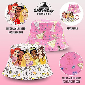 Disney Toddler Bucket Hat for Girls, Baby Girl Bucket Hat, Toddler Bucket Cap with Frozen, Minnie & Princess, Toddler Hat