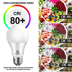 E ENERGETIC LIGHTING A19 Daylight LED Bulbs, 8.5W Llight Bulbs 60 Watt Equivalent, Non-dimmable, 6 Packs