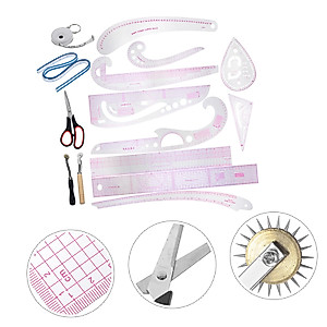 COHEALI All-in-one Sewing Ruler Set 15 Pieces Metric Imperial Rulers French Curve Tailor Ruler for Dressmaking Quilting Sewing Projects