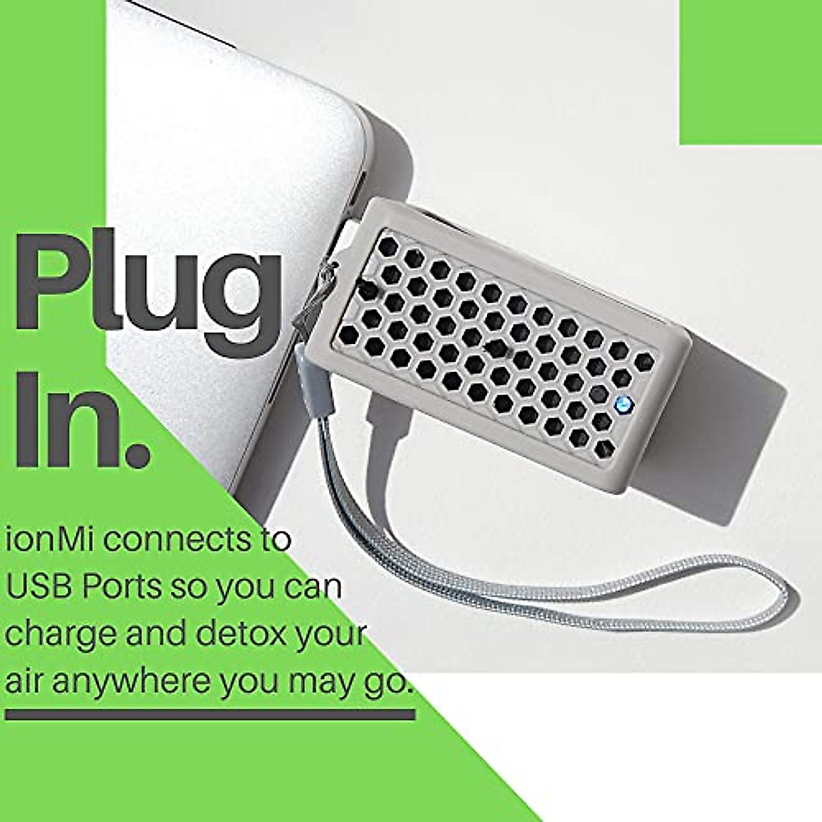 IonPacific ionMi, 2-1 Stationary & Wearable Negative Ionizer Travel Purifier with Highest Output - Up to 20 Million Negative Ions/Sec, USB Rechargeable, Eliminates: Pollutants, Allergens, Mold, Germs