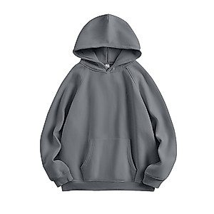 ANRABESS Women Oversized Hoodies Sweatshirt Long Sleeve Fleece Pullover Top 2024 Fall Trendy Outfits Teen Girl Preppy Clothes Grey Small