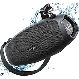 W-KING Portable Loud Bluetooth Speakers with Subwoofer, 70W Portable Outdoor Speakers Bluetooth Wireless Waterproof, Triple Passive Radiators-Deep Bass/Hi-fi Audio/DSP/42H/Power Bank/TF/AUX/EQ/Opener