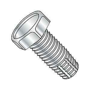 Small Parts 0808FH Steel Thread Cutting Screw, Zinc Plated, Hex Head, Type F, #8-32 Thread Size, 1/2" Length (Pack of 100)