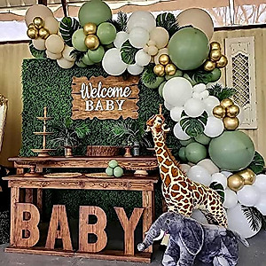 152PCS Sage Green Balloon Garland Arch Kit Green and Gold Balloon Garland Kit Retro Green and White Latex Balloons Set for Wedding Birthday Party Baby Shower Decoration