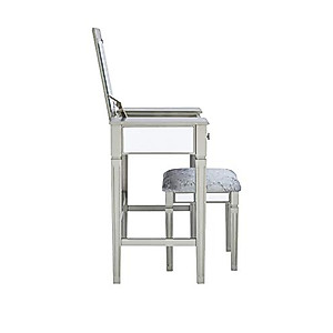 Linon Home Décor Vanity Set Silver