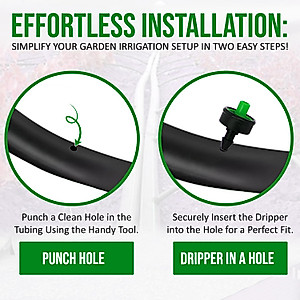 Pressure Compensating Drippers (Pack of 100) - 1L/h Flow Rate by- Ideal for Home Gardens, Orchards, and Greenhouses