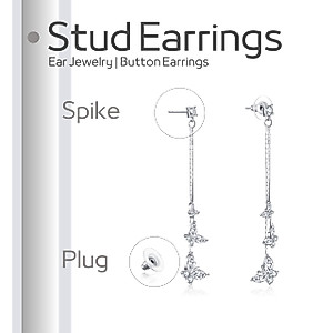 Kruckel Butterfly Long Drop Dangling Earrings |Sparkling Clear Austrian Crystals, Silver Studs, Jewelry for Women,Easy - Wear Fashion Design Accesory Packed with Durable Jewelry Box