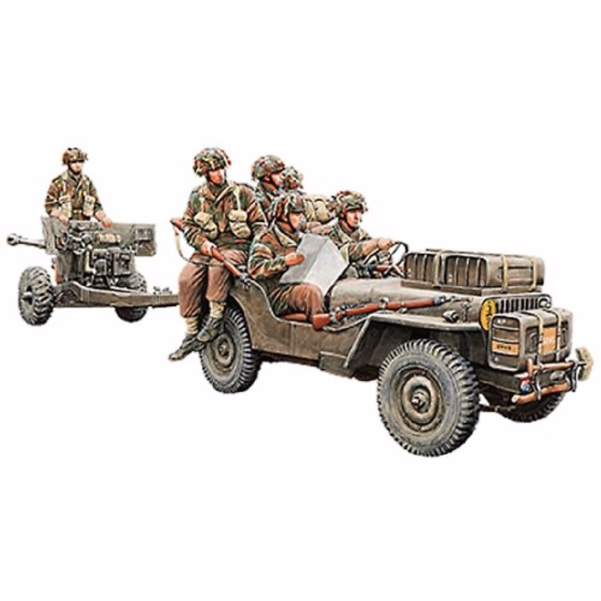 Bronco Models British 6 Person Anti-Tank Gun (Airborne) with 1/4 Ton Truck and Crew (1/35 Scale)
