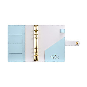 Guokichy Regenerated Leather Journal Travel Composition Notebook Filofax Planner Organiser Personal Memo (TiffBlue, A6)