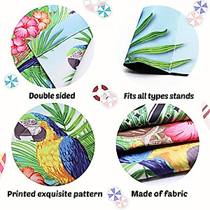 Parrot Garden Flag Parrot Yard Sign Beach Party Decorations Garden Decor Lawn Outdoor Decorations Yard Flags Welcome Tropical Rest Outdoor Ornament Double Side Welcome Summer House Flag Summer Garden Banner