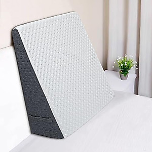 Maeytau Bed Wedge Pillow for Sleeping, 10 inch Triangle Pillow with Memory Foam Top, Elevated Support Incline Wedge Pillow with Removable Washable Cover