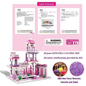 COGO MAN Girls Princess Castle Building Blocks Toys Pink Palace King's Banquet Bricks Toys for Girls 6-12 Construction Play Set Educational Toys for Kids 254 PCS