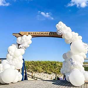 Awenztech White Balloons 12 inch, White Latex Balloons 50pcs Party Balloons for Engagement Bachelorette Bridal Shower Wedding Party Birthday Decorations