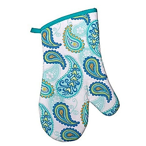 Paisley Decor - Kitchen Linen Set 4 Pc Celebrate with These Springtime Paisley and Flower Linens - Blue Sets Include Kitchen Towel 2 Potholders 1 Oven Mitt - Potholders - Kitchen Decor - Oven Mitts