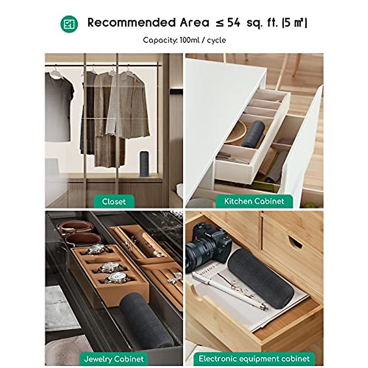 Mini Dehumidifier, Afloia Gun Safe Dehumidifier Rechargeable Cordless Dehumidifiers with Heating Base, Quiet Small Portable Dehumidifier for Small Space Room Bathroom Closet Car RV Boat, TOPZ 1+1 DG