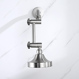 Senhozi Adjustable Shower Arm Extension, Brushed Nickel 4 Inch Shower Head Extension Arm to Lower or Raise Rain or Handheld Shower Head to Your Height & Angle, SE003BN