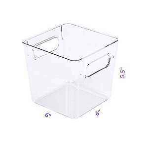 Soko Design 2-Pack Clear Plastic Storage Bins, Storage Container For Pantry | Clear Storage Containers, Stackable Storage Bins | Plastic Storage Bins for Pantry, Fridge Container…