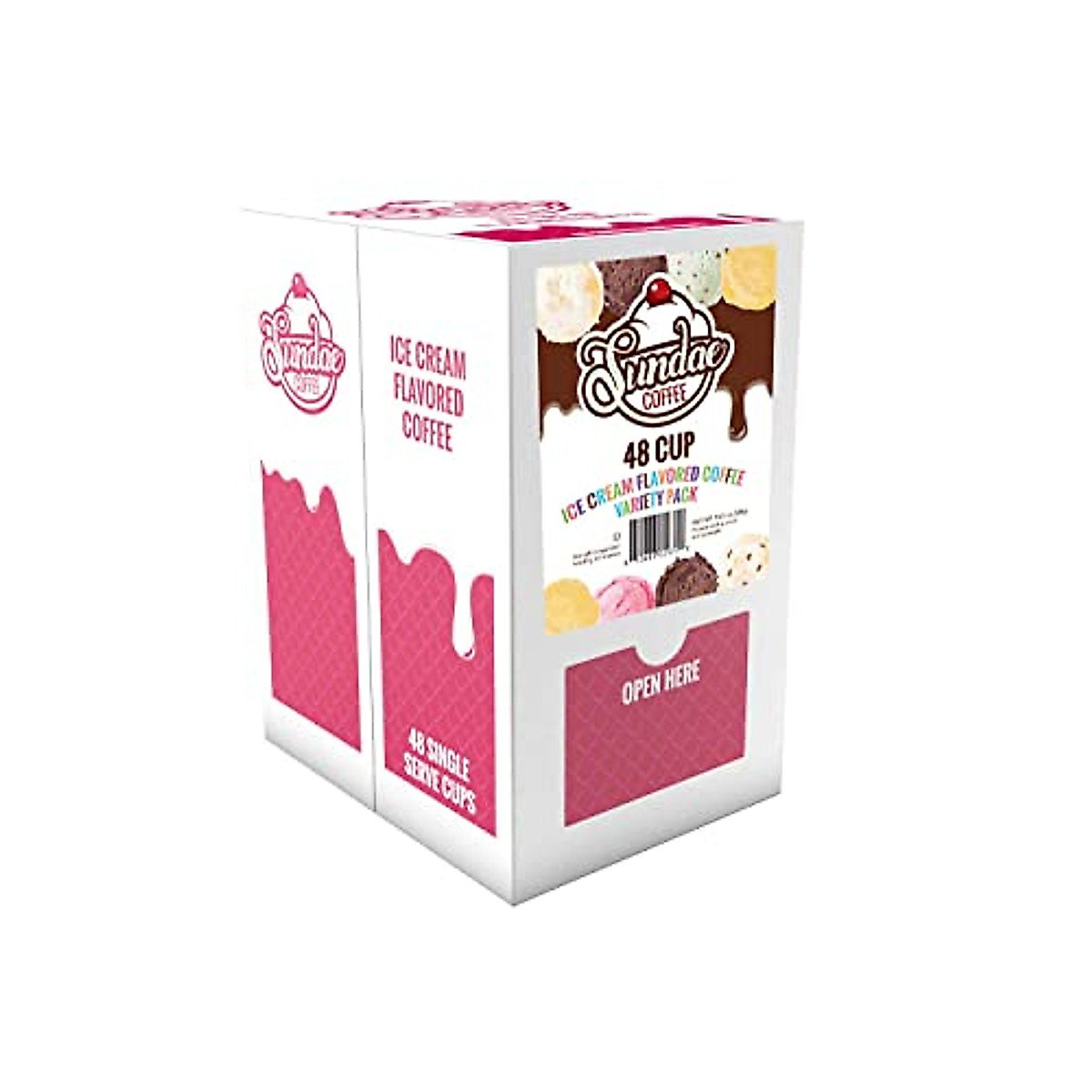 Sundae Ice Cream Flavored Coffee Pods, Compatible with 2.0 Keurig K-Cup Brewer, 48 Count (Assorted Variety Pack)