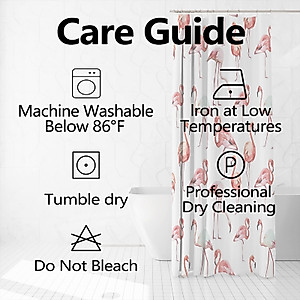 Uiiooazy Pink Flamingos for Bathroom Shower Curtain Nature Animal Shower Curtains Cloth Birds Fabric Shower Curtain with Hooks for Girls 48x72 inches