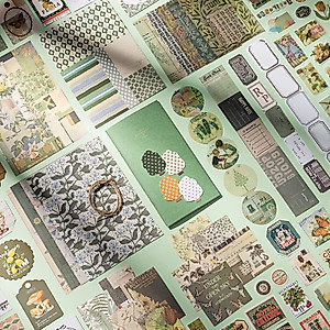 YagCu Aesthetic Scrapbook Kit, Junk Journal Scrapbooking Supplies, Vintage Journaling Set Bullet Journals Material, Large Collection for Teen Girls Women Adults Beginners, Arts Craft Ephemera