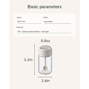 Sugar and Salt Container Set,Glass spice jars with Spoon,8.8 oz Sugar Bowl,for Kitchen Counter Keeping Sugar,Salts,Spice,Sauce