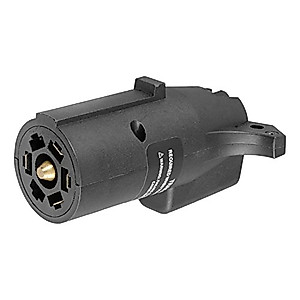 CURT 57004 LED-Compatible 7-Way RV Blade Vehicle-Side to 4-Way Flat Trailer-Side Trailer Wiring Adapter , Black