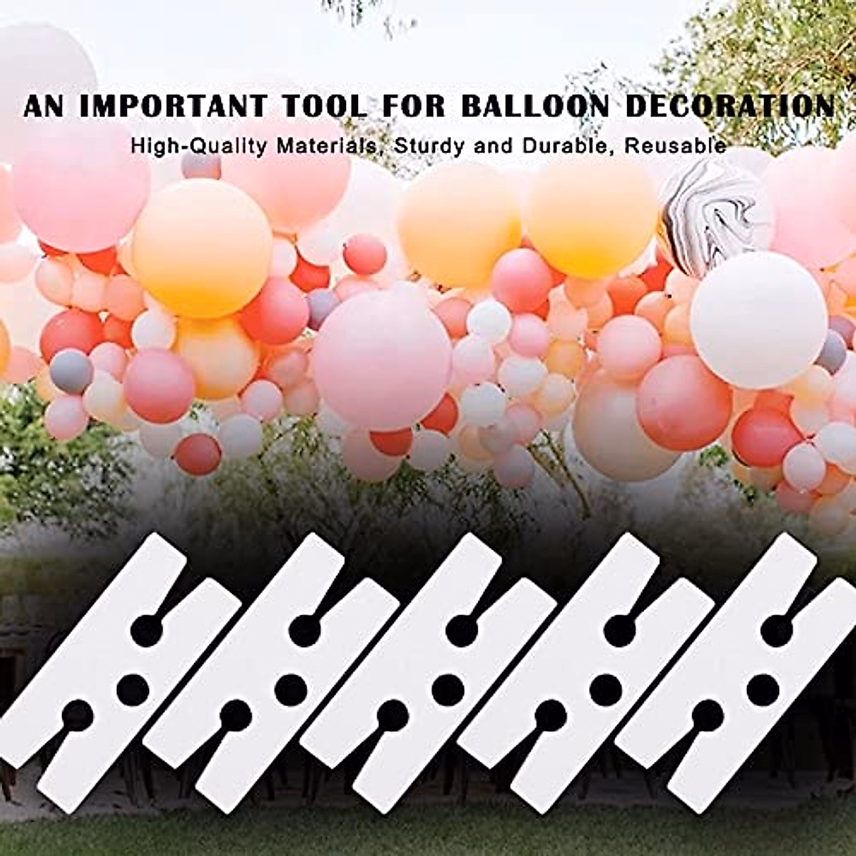 200pcs Plastic Balloon Clips Ties for Sealing, H Shape Bulk Balloon Ties clips Tool for Wedding Party Christmas Birthday Decoration