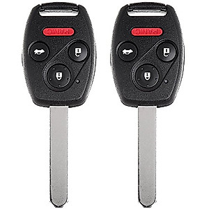 Key Fob OUCG8D-380H-A Mushan Replacement Ignition Car Key Keyless Entry Uncut for Honda 2003 2004 2005 2006 2007 Accord,2010 Element (2Pcs)