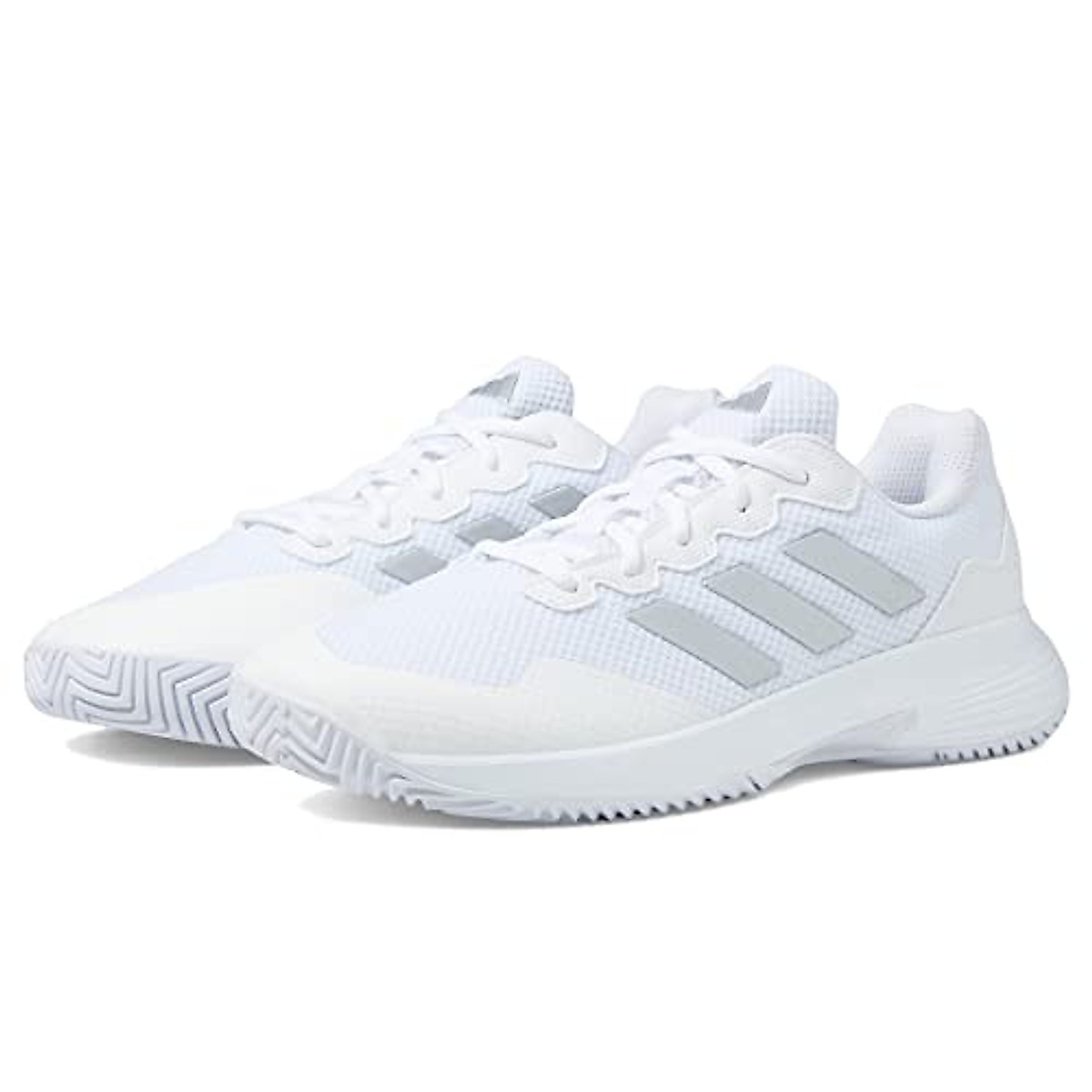 adidas Women's GameCourt 2 Sneaker, White/Silver Metallic/White, 9
