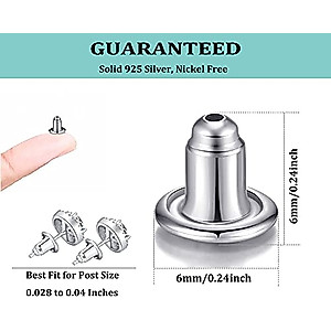 Catinee Locking Earring Backs For Studs,14k Plated White Gold Earrings Back For Studs Secure,Hypoallergenic Earring Backs Apply To Earring Backs For Droopy Ears(6pcs/3pair)