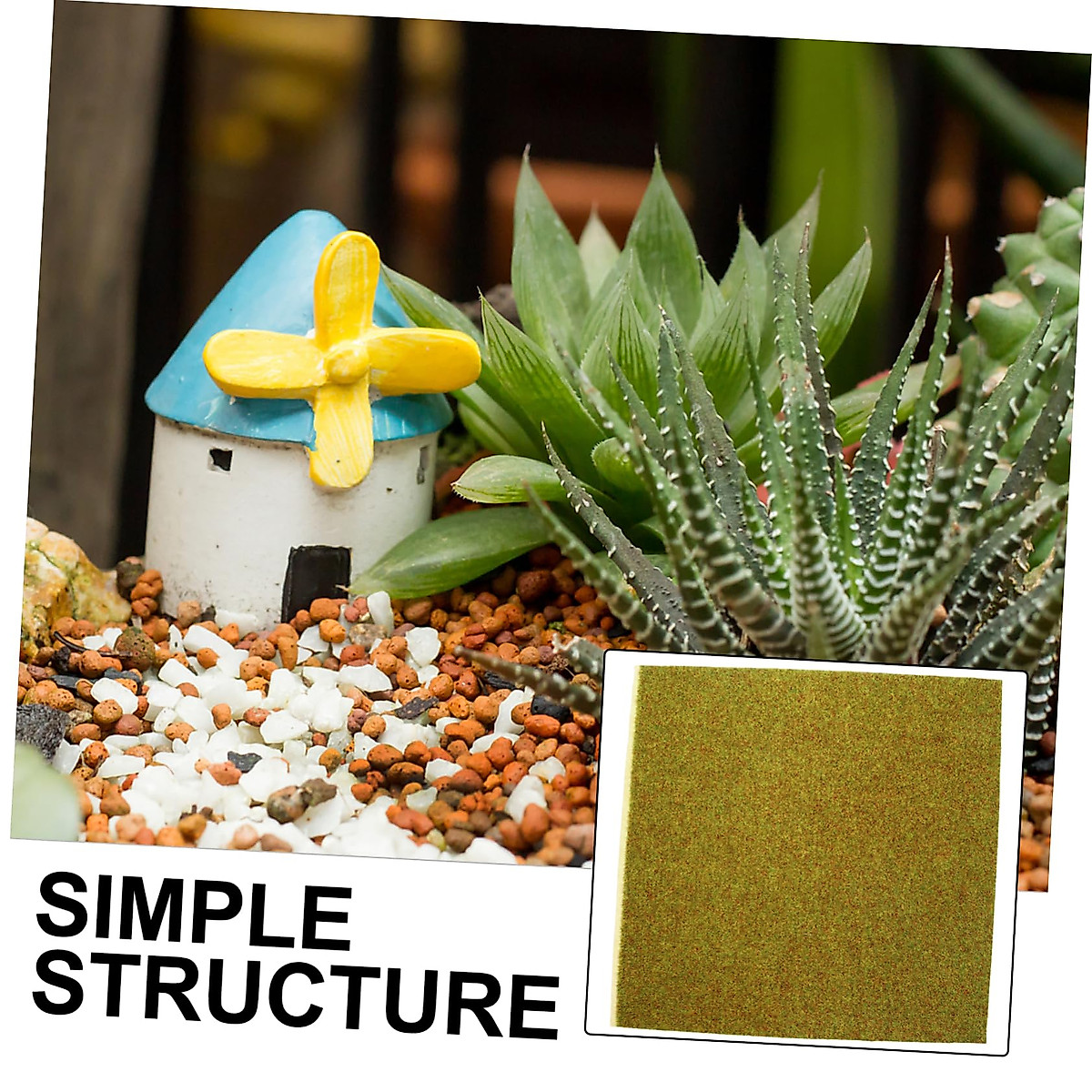 BESPORTBLE Artificial Turf DIY Grass Patches Sand Table Turf Fake Fairy Grass Mats Fake Grass Pad Plant Turf Artificial Grass Realistic Grass Rug Turf Squares Turf Grass Plastic Green