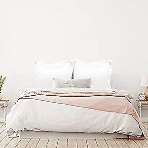 PiccoCasa 2 Pack Satin Pillowcase for Hair and Skin, Euro Sham Pillow Covers Soft Silky Oxford Pillow Cases with Envelope Closure European(26"x26") White