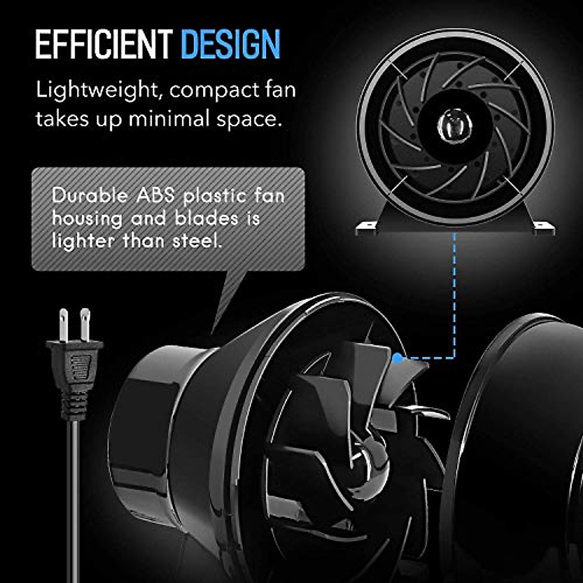 iPower 4 Inch 195 CFM Inline Fan Circulation Vent Blower, Air Carbon Filter and 8 Feet Flexible Ducting for Grow Tent Ventilation, Exhaust, 4" Fan & Filter, HVAC Heating Cooling