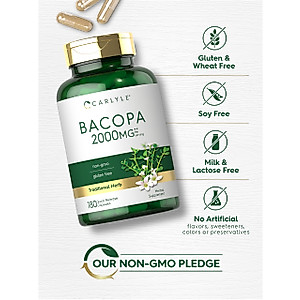 Carlyle Bacopa Monnieri Capsules | 180 Capsules | Gluten Free Supplement
