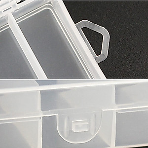 Teensery 2 Pcs 5 Grids Plastic Storage Box Multi-Purpose Fishing Tackle Lure Jewelry Making Findings Organizer Container Case, Clear
