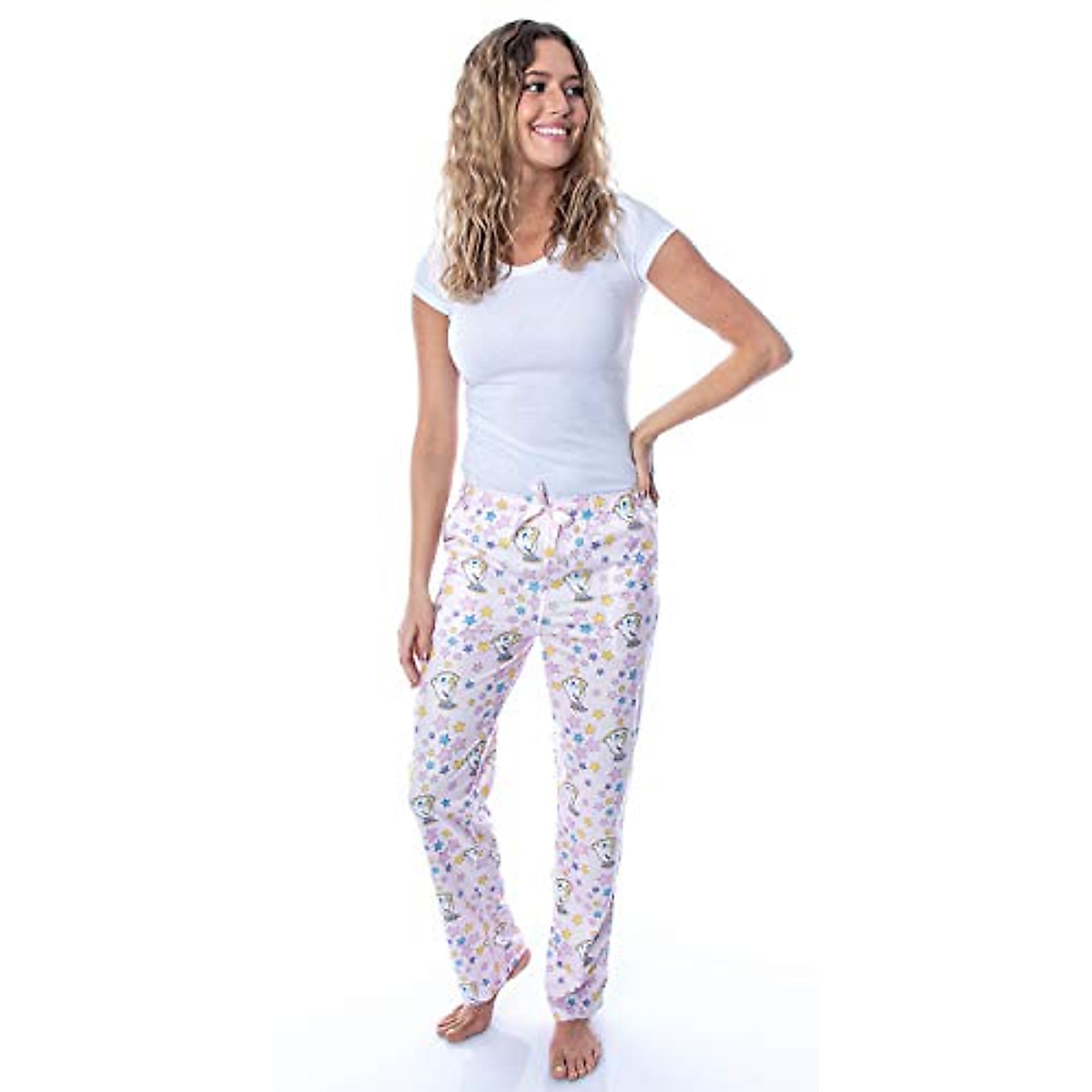 Disney Princess Women's Beauty And The Beast Chip Potts Smooth Touch Sleep Bottoms Lounge Pajama Pants (X-Small)