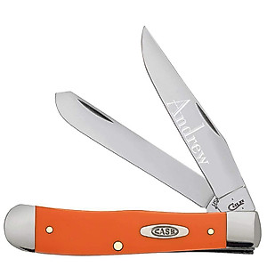 Personalized Case Orange Synthetic Smooth Trapper with Free Laser Engraving