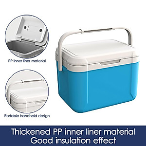 Camping Cooler Insulated Portable Cooler Ice Retention Hard Cooler with Heavy Duty Handle for Lunch Beach Drink Beverage Travel Camping Picnic Car Trips (White-5qt)