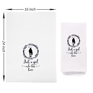 NEGIGA Just A Girl Who Loves Horses Dish Cloths Towels 24x16 Inch,Floral Horse Silhouette Decor Decorative Dish Hand Towels for Kitchen Bathroom,Horse Beach Towels for Girls,Horse Lover Gifts
