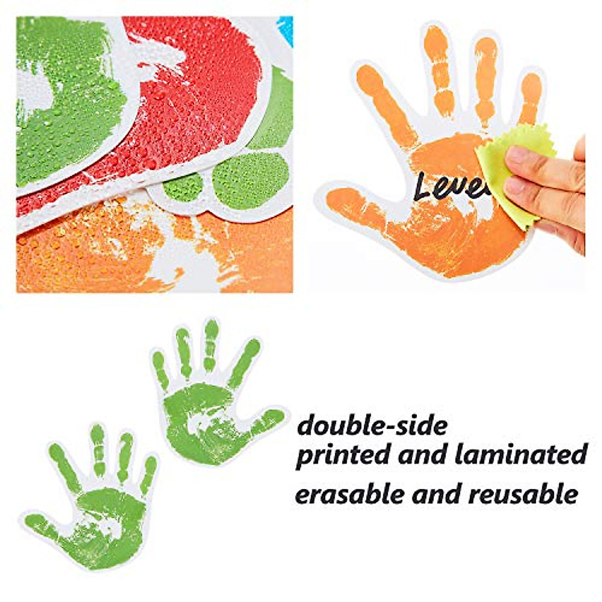 72 Pieces Hands and Feet Cutouts Colorful Handprint Cutouts Footprint Accents Bulletin Board Cutouts Wall Decoration for School Playroom Baby Nursery Kids Bedroom or Art Studio