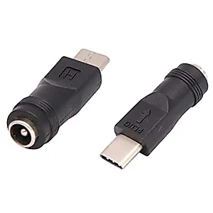 AAOTOKK Type C Power Adapter Type C USB Male to DC 5.5x2.1mm Female Connector Charge Barrel Jack Power Adapter Type C USB 5V Connector for Type C USB Charging Device (2Pack-Type c)