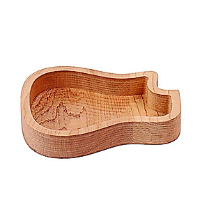 ARTIBETTER Guitar Wood Picks Box Guitar Shaped Guitar Pick Storage Plectrum Container for Guitar Standard Picks Home Small Item Organizer