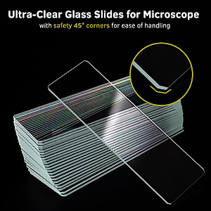 LAKWAR 100 Microscope Slides and Covers, Blank Glass Slides for Microscope, Pre-Cleaned Laboratory Microscope Slides and Coverslips, Premium-Grade White Glass Microscope Slides and Coverslips