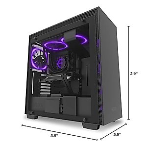 NZXT AER RGB 2-140 mm - HF-28140-B1 - Advanced Lighting Customizations - Winglet Tips - Fluid Dynamic Bearing - LED RGB PWM Fan for NZXT RGB - Single (Lighting Controller Required & NOT Included)