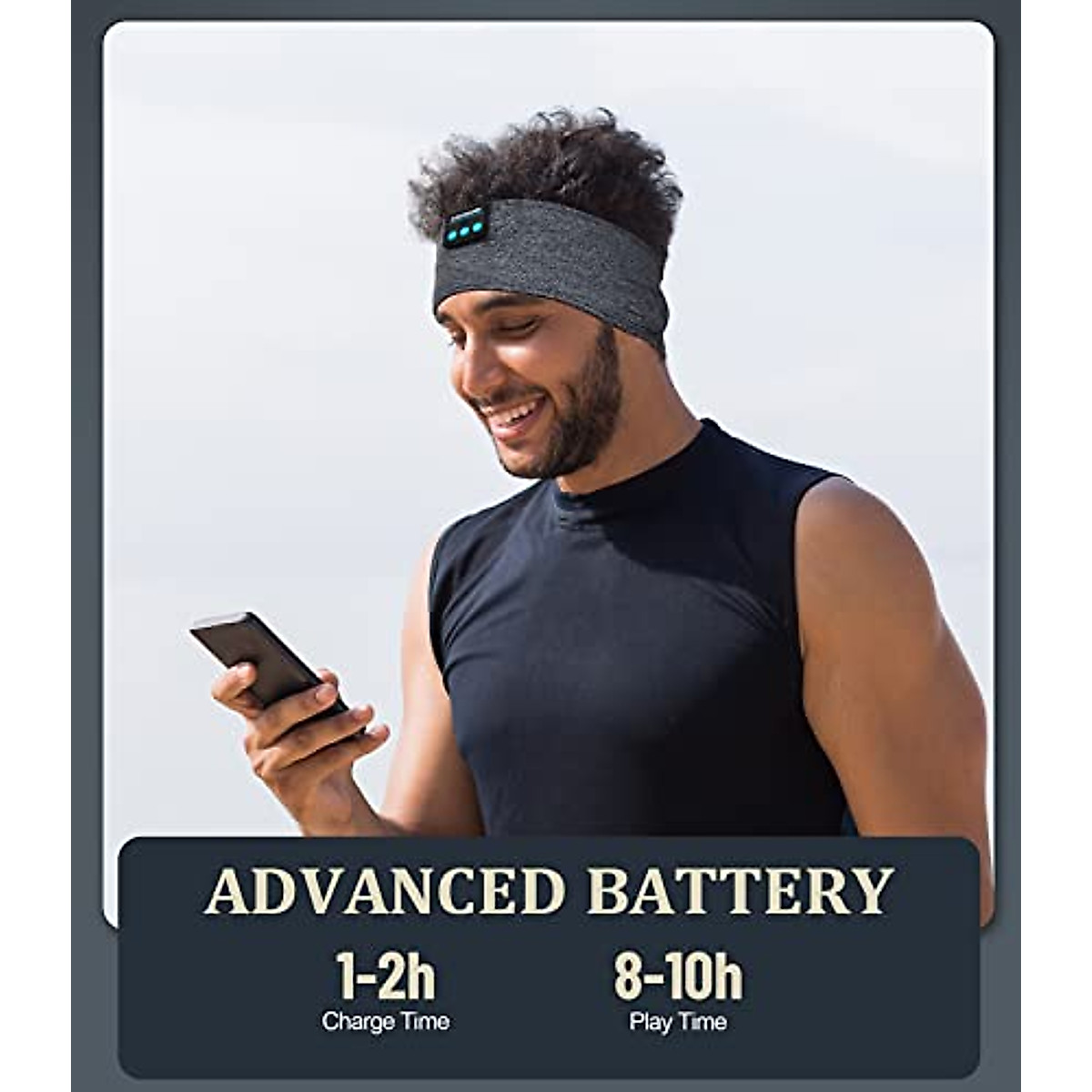 Perytong Sleep Headphones Adjustable, Wireless Sleep Earbuds, Ear Muffs for Sleeping Bluetooth Headband Headphones with Thin Speakers, Sleeping Headphones for Workout,Yoga,Travel,Gift for Women Men