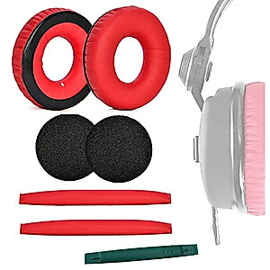 Ear Pads Compatible with Sennheiser HD25 HD25-II HD25SP HD25SP-II Limited 75th Anniversary Edition Headphones Earpads Ear Cushion Repair Parts Red Color