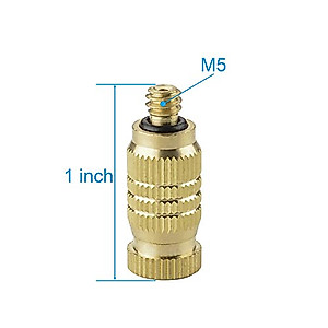 Bluecell 8pcs High Pressure Brass Misting Nozzles Fogging Spray Head for Outdoor Cooling System, 0.016" Orifice (0.4mm) 10/24 UNC Thread