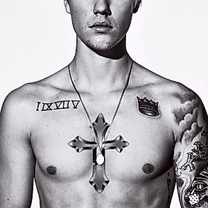 CARGEN Celebrity Life-Size Temporary Tattoos - Realistic Singer J.B Life-Size Temporary Tattoo Chest Back Arm Face Sleeves Fake Tattoo Stickers for Fans for Men Women for Boys Girls for Concert Party